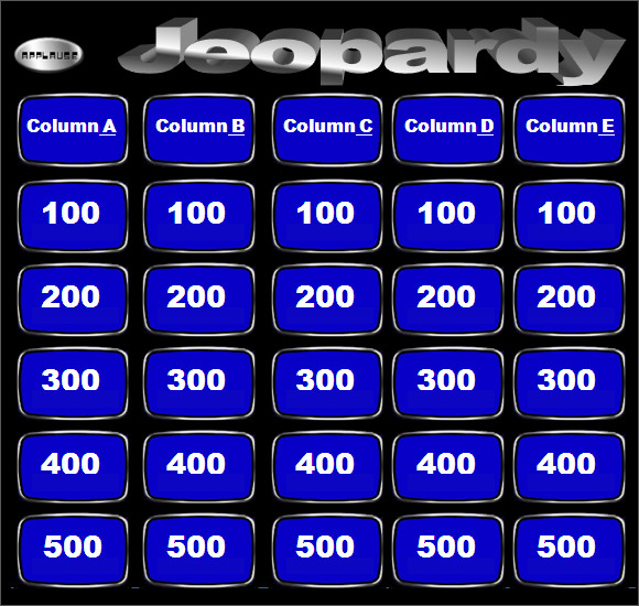 FREE 9 Sample Blank Jeopardy Templates In PDF PPT