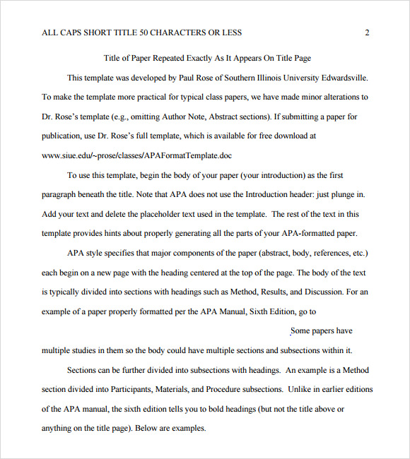 FREE 7 Sample APA Outline Templates In PDF