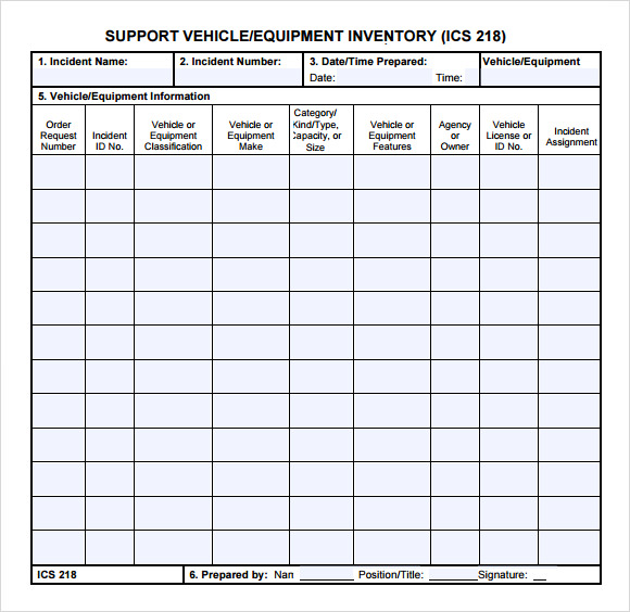 14 Equipment Inventory Templates Sample Templates