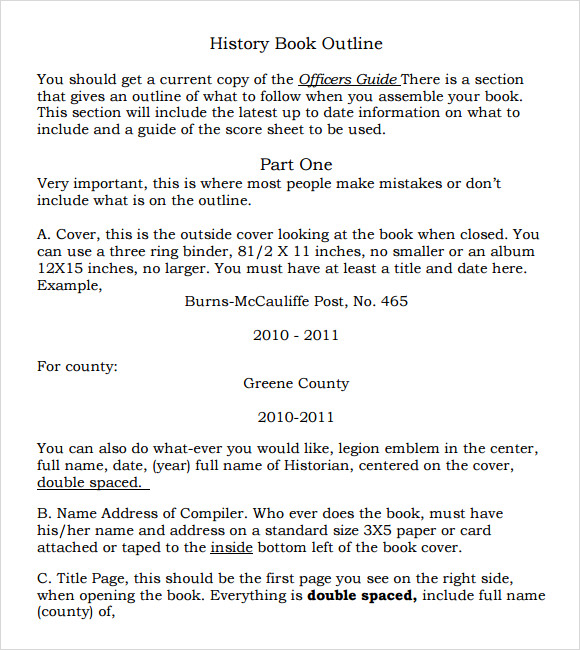 FREE 7 Useful Book Outline Templates In PDF MS Word