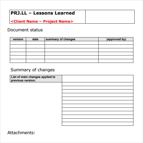 FREE 5 Lesson Learned Samples In PDF MS Word Excel