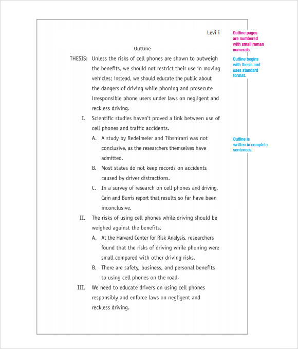 Mla Style Outline Format More Ideas