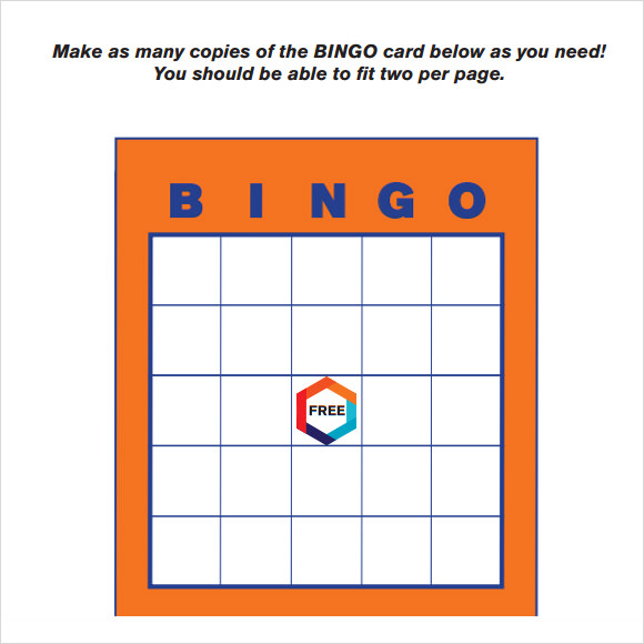 9 Blank Bingo Samples PDF Word Sample Templates