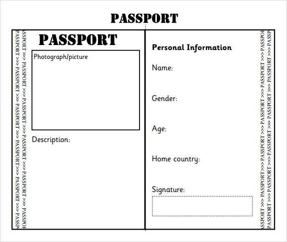Editable Free Printable Passport Template Printable Templates