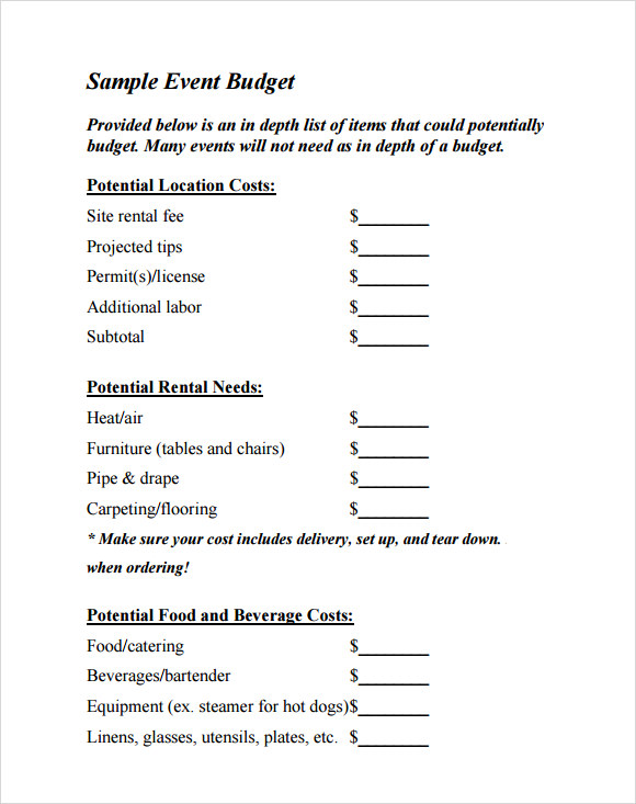 FREE 14 Event Budget Templates In Google Docs Google Sheets Excel 