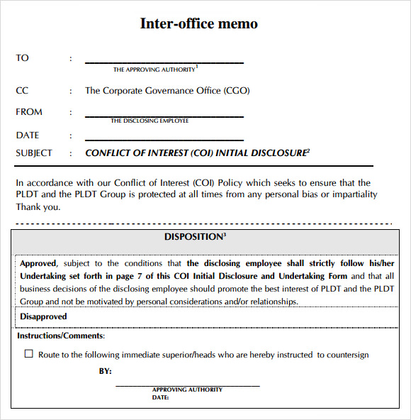 6 Sample Interoffice Memo Templates To Download Sample Templates
