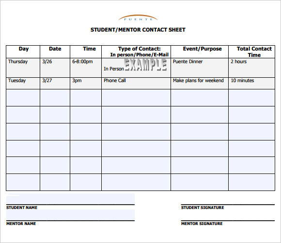FREE 8 Sample Contact Sheet Templates In Google Docs Google Sheets 