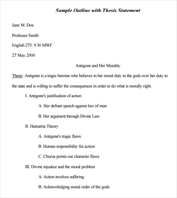 FREE 9 Sample MLA Outline Templates In PDF MS Word