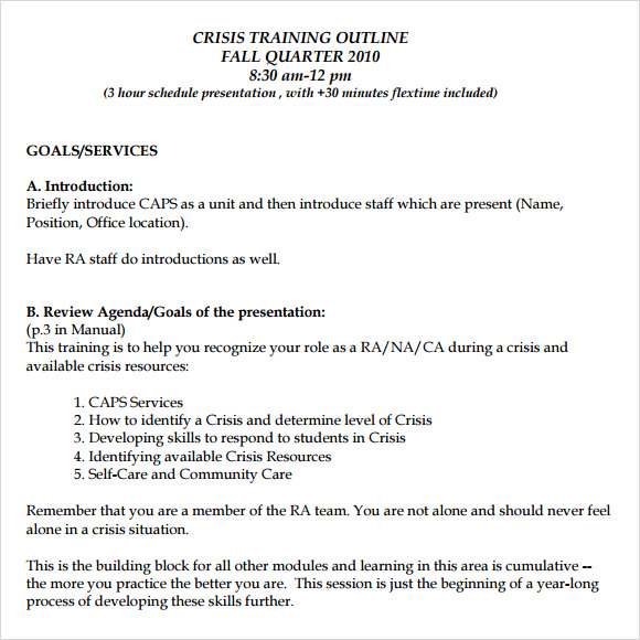 FREE 7 Amazing Training Outline Templates In PDF MS Word