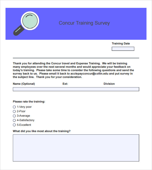 FREE 15 Sample Training Survey Templates In Google Docs MS Word 