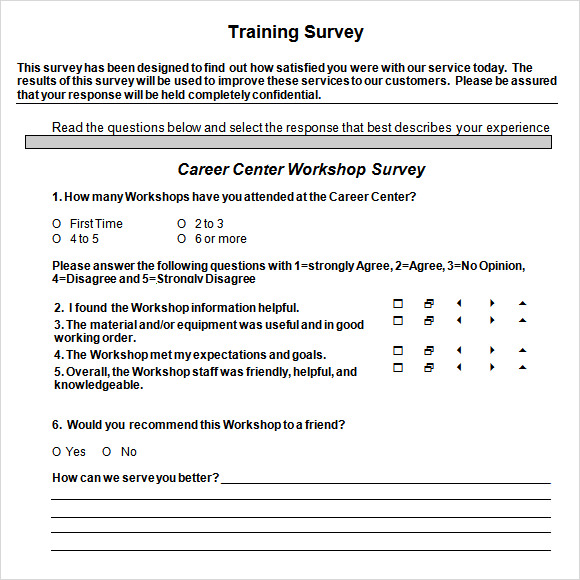 FREE 15 Sample Training Survey Templates In Google Docs MS Word