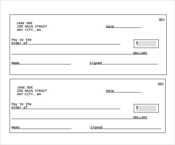 FREE 5 Blank Cheque Samples In PDF PSD