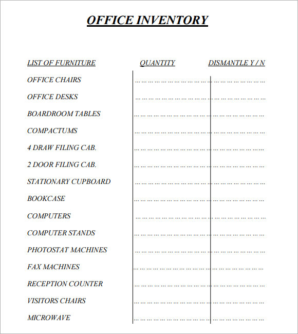 FREE 4 Book Inventory Samples In PDF