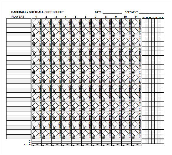 FREE 8 Sample Baseball Score Sheet Templates In PDF MS Word Excel 