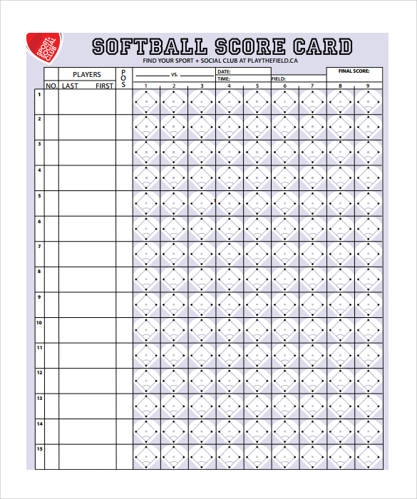 FREE 8 Sample Baseball Score Sheet Templates In PDF MS Word Excel 
