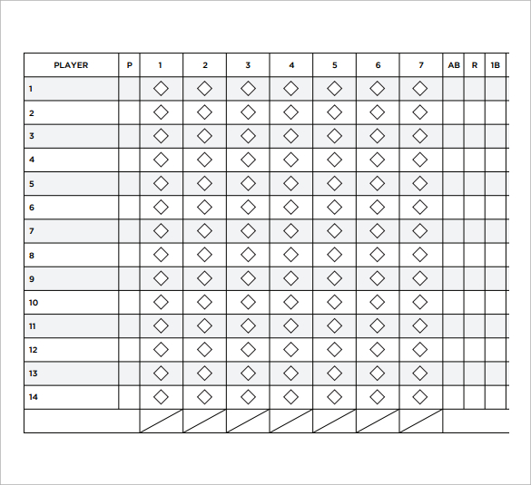 Softball Printable Score Sheets