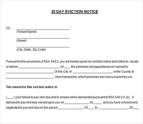 FREE 11 30 Day Notice Templates In PDF MS Word