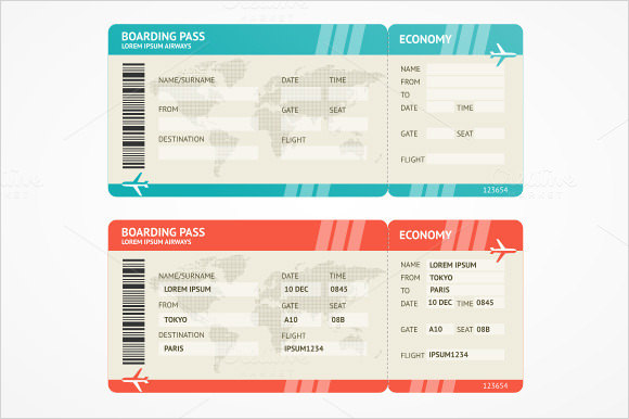 FREE 14 Boarding Pass Samples In PDF PSD AI MS Word