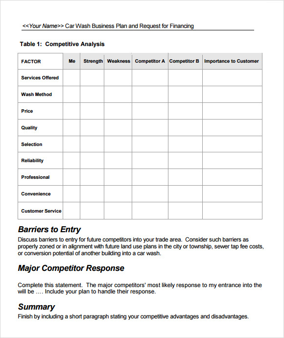 11 Car Wash Business Plan Templates Sample Templates