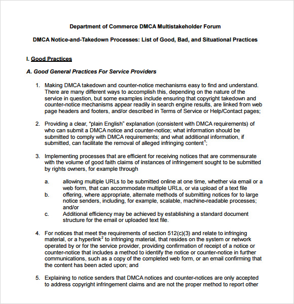 Dmca Policy Template Master Template