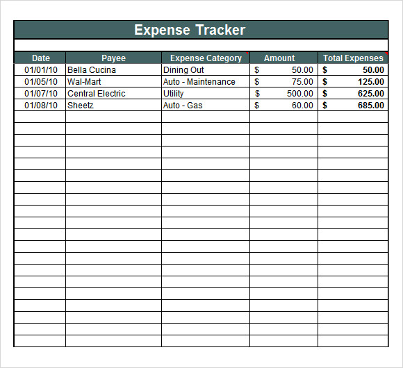 FREE 7 Sample Expense Tracking Templates In PDF MS Word Excel