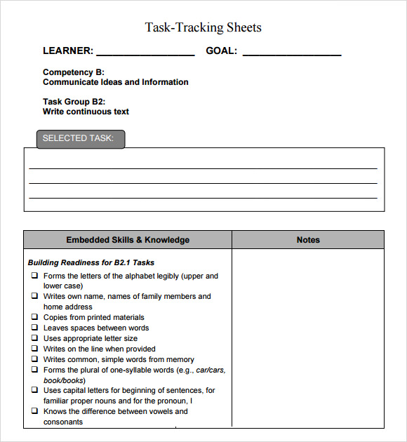 FREE 6 Task Tracking Samples In PDF MS Word Excel