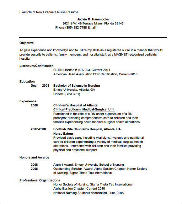 FREE 8 Sample Nursing Resume Templates In PDF MS Word PSD