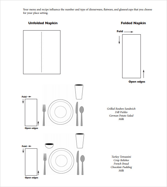 FREE 6 Sample Place Settings In PSD EPS PDF MS Word