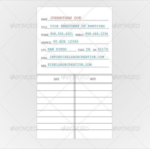 Free Printable Printable Library Card Template