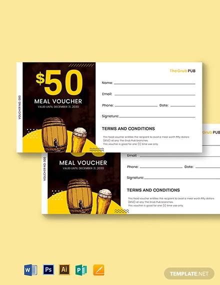 FREE 23 Sample Food Voucher Templates In AI MS Word Pages PSD 