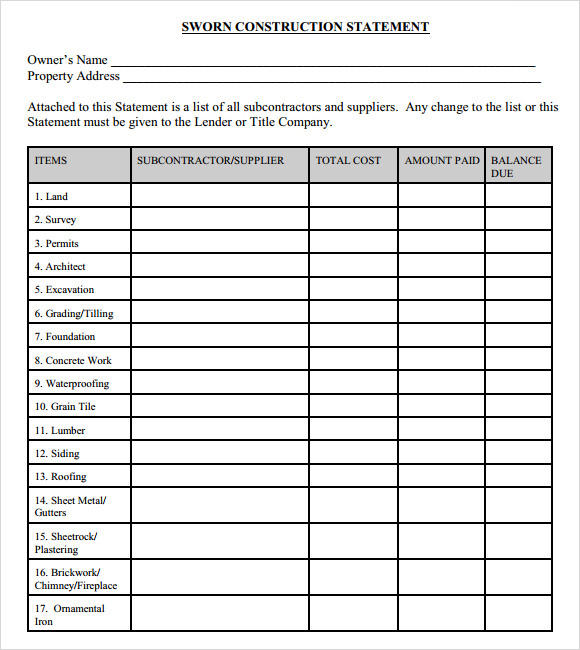 FREE 12 Sample Sworn Statement Templates In Google Docs MS Word 