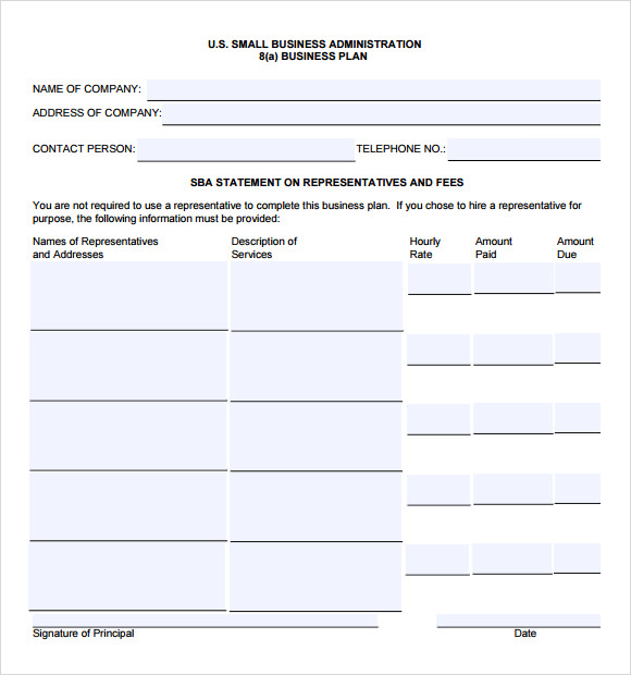 FREE 8 Sample SBA Business Plan Templates In PDF MS Word
