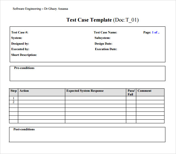 FREE 9 Useful Test Case Templates In PDF MS Word Excel