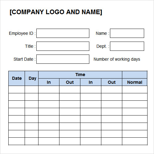 Time Management Log Sheet