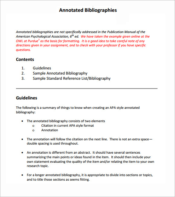 Apa Style 7th Edition Annotated Bibliography