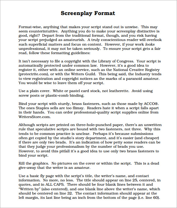 FREE 5 Screenplay Samples In PDF MS Word