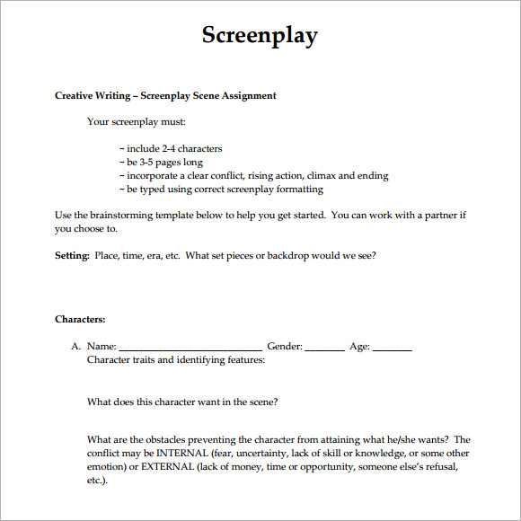 6 Screenplay Samples Sample Templates