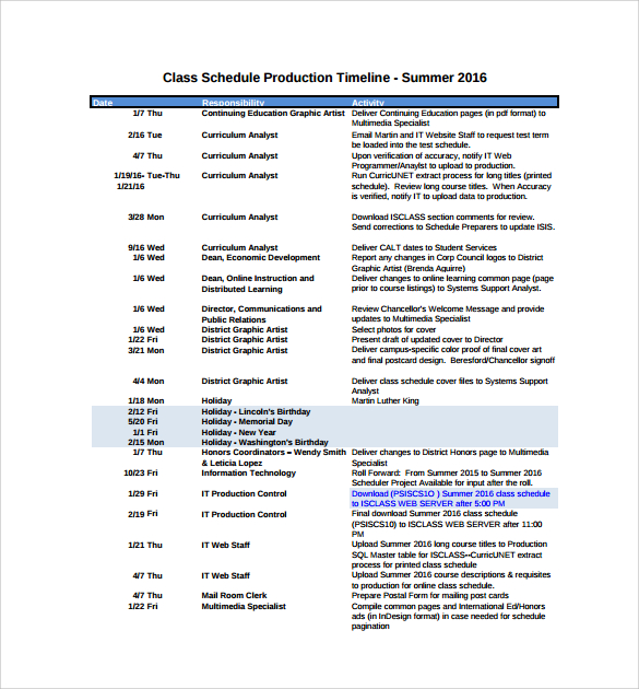 FREE 12 Sample Production Timelines In PDF MS Word FREE 12 Sample Production Timelines In PDF MS Word