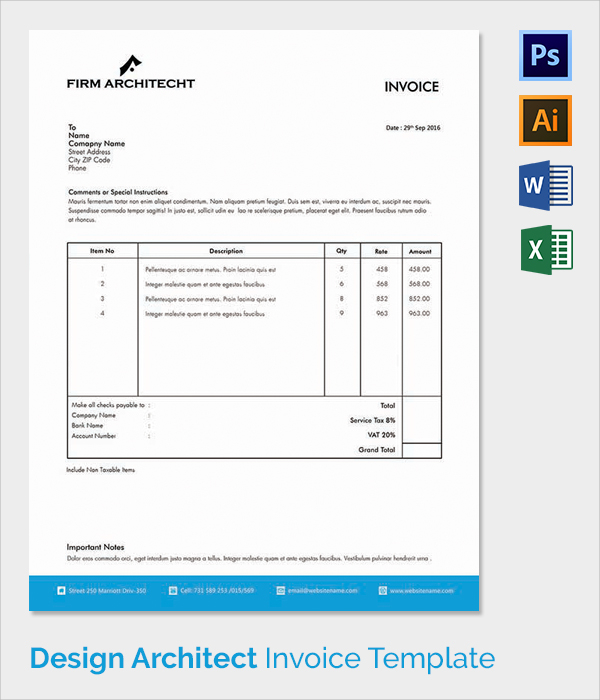Architecture Invoice Template