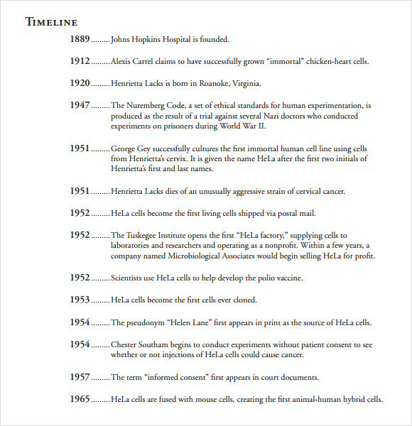 FREE 7 Biography Timeline Templates In PDF