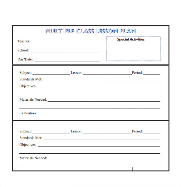 10 Sample Lesson Plans Sample Templates