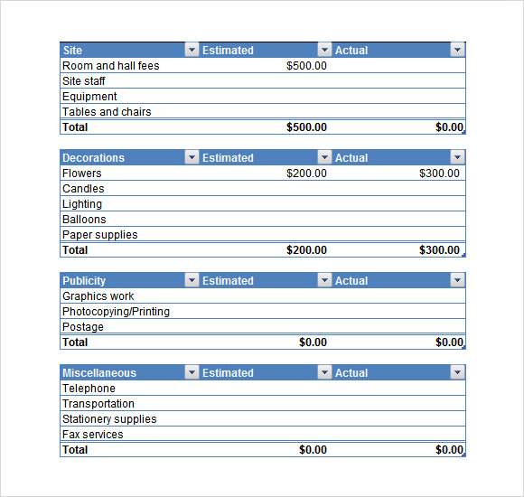 FREE 15 Event Budget Samples In Google Docs Google Sheets Excel 