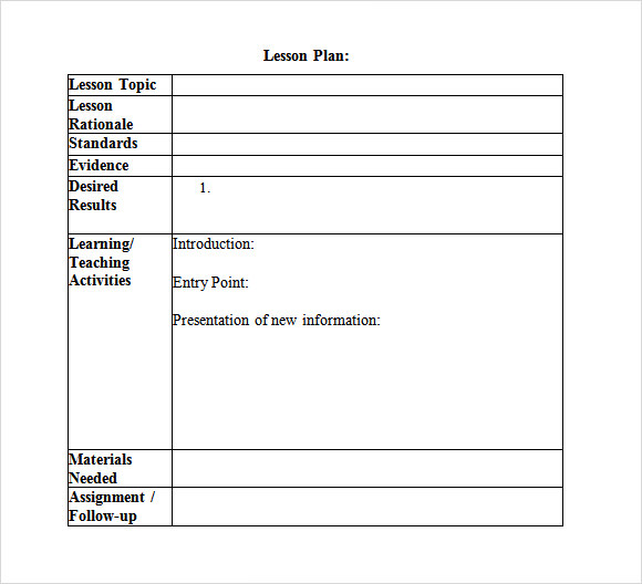 FREE 8 Sample Lesson Plan Templates In PDF MS Word
