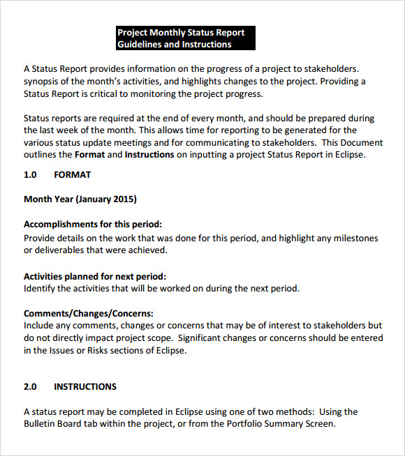FREE 9 Status Report Samples In Google Docs MS Word Pages PDF