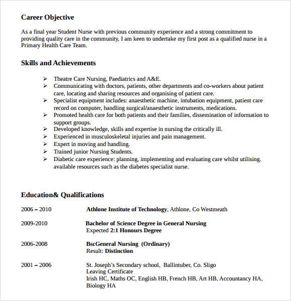 32 Nurse Cv Template Word Free Download Desain CVmu