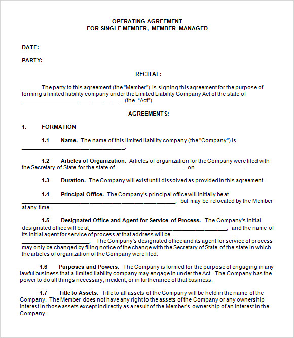FREE 10 Sample LLC Operating Agreement Templates In Google Docs MS 