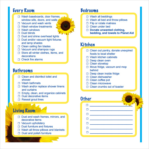 FREE 11 Spring Cleaning Checklist Samples In Google Docs MS Word Pages PDF