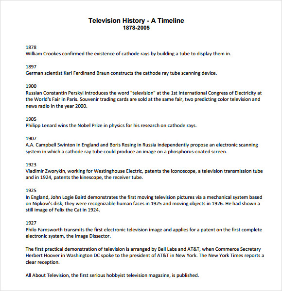 Historical Timeline Template - 16+ Free Samples, Examples, Format