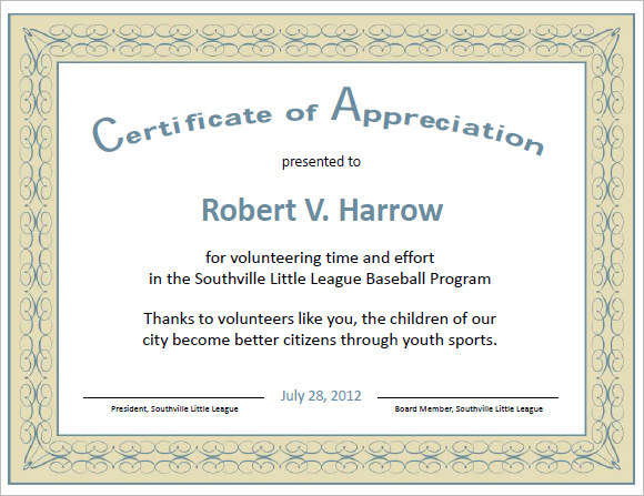FREE 32 Certificate Of Appreciation Templates In AI InDesign MS 