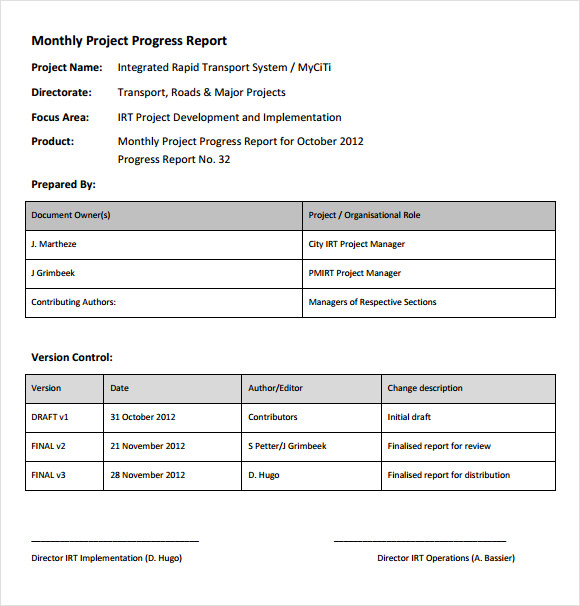 FREE 14 Sample Project Status Reports In Google Docs MS Word Pages 